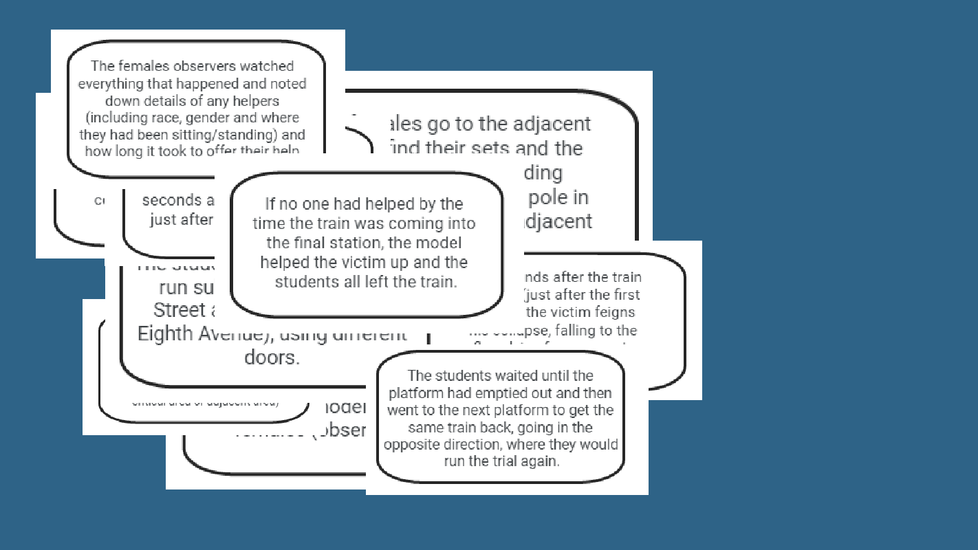 Piliavin et al. (subway Samaritans) – PsychStix